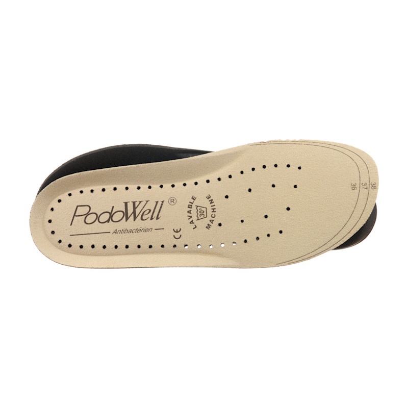 Pantofi confort, calapod lat, brant detasabil, PodoWell Psyche negri